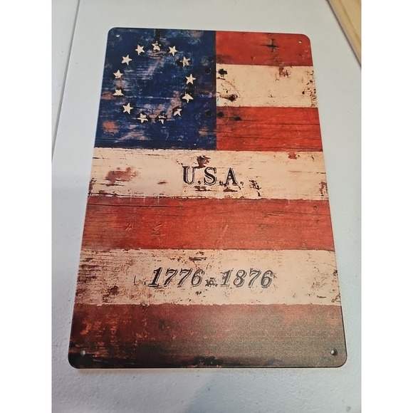 Wall Decor | Betsy Ross Flag Usa Rusticlooking Metal Sign 8x12 | Poshmark